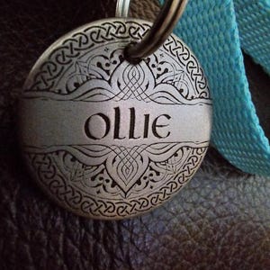 Personalized Pet Tag Elven Scrollwork With Celtic Border Custom Dog Cat ...