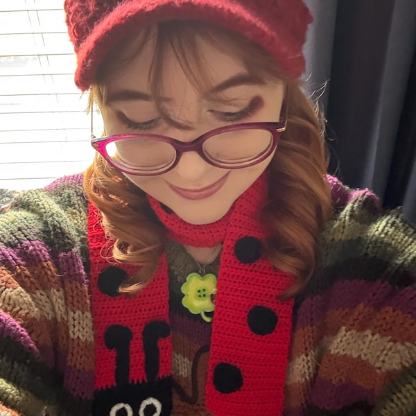 Ladybug/ladybird Crochet Scarf ~handmade~ - Etsy UK