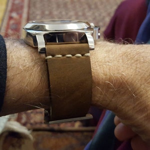 Slim hand vintage brown Leather Watch Strap | Etsy