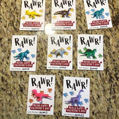 Dinosaur Valentine Card, Rawr Means Happy Valentine's Day, Children's ...