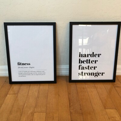 Home Gym Wall Art Harder Better Faster Stronger Print Gym Poster Gym ...