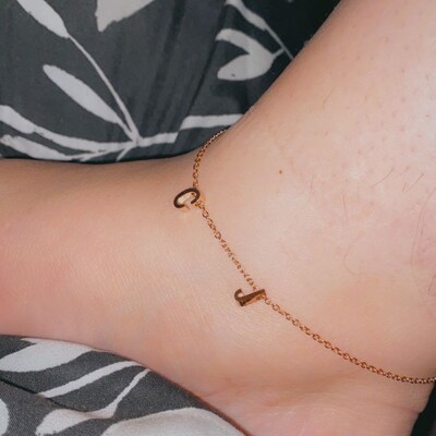 Initial A Anklet Letter A Anklet Gold Initial Anklet Personalized ...
