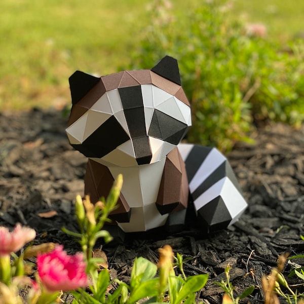 Raccoon Paper Model ,papercraft , DIY , Low Poly , PDF Papercraft ...