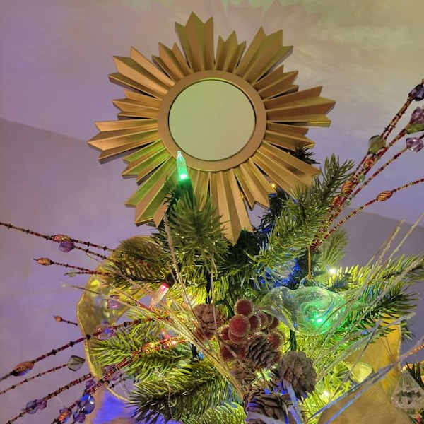 Gold Eucharistic Monstrance Tree Topper | Catholic Sunburst Christmas ...
