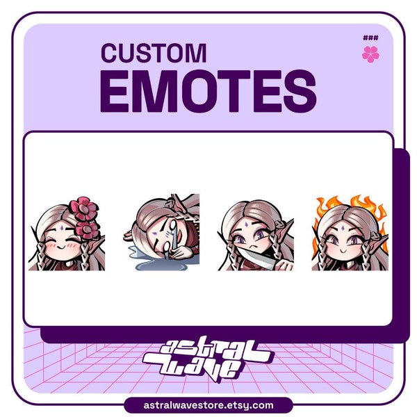 Custom Emotes for Streaming Cute Chibi Emotes Custom Emotes Twitch ...
