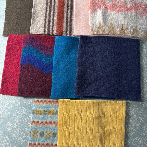 Wool Scraps, Felted Wool Scraps, Wool Charm Pack, Stash Pack, Wool ...