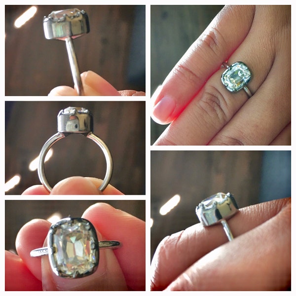 Georgia Victorian Style Engagement Ring Antique Old Mine Cushion Cut ...