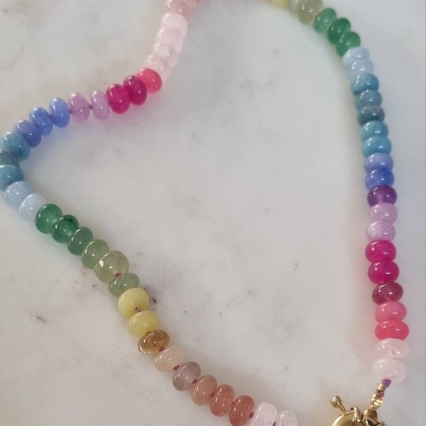 Rainbow Woven Bracelet 14k Gold Chain Bracelet, Dainty Silk Thread ...