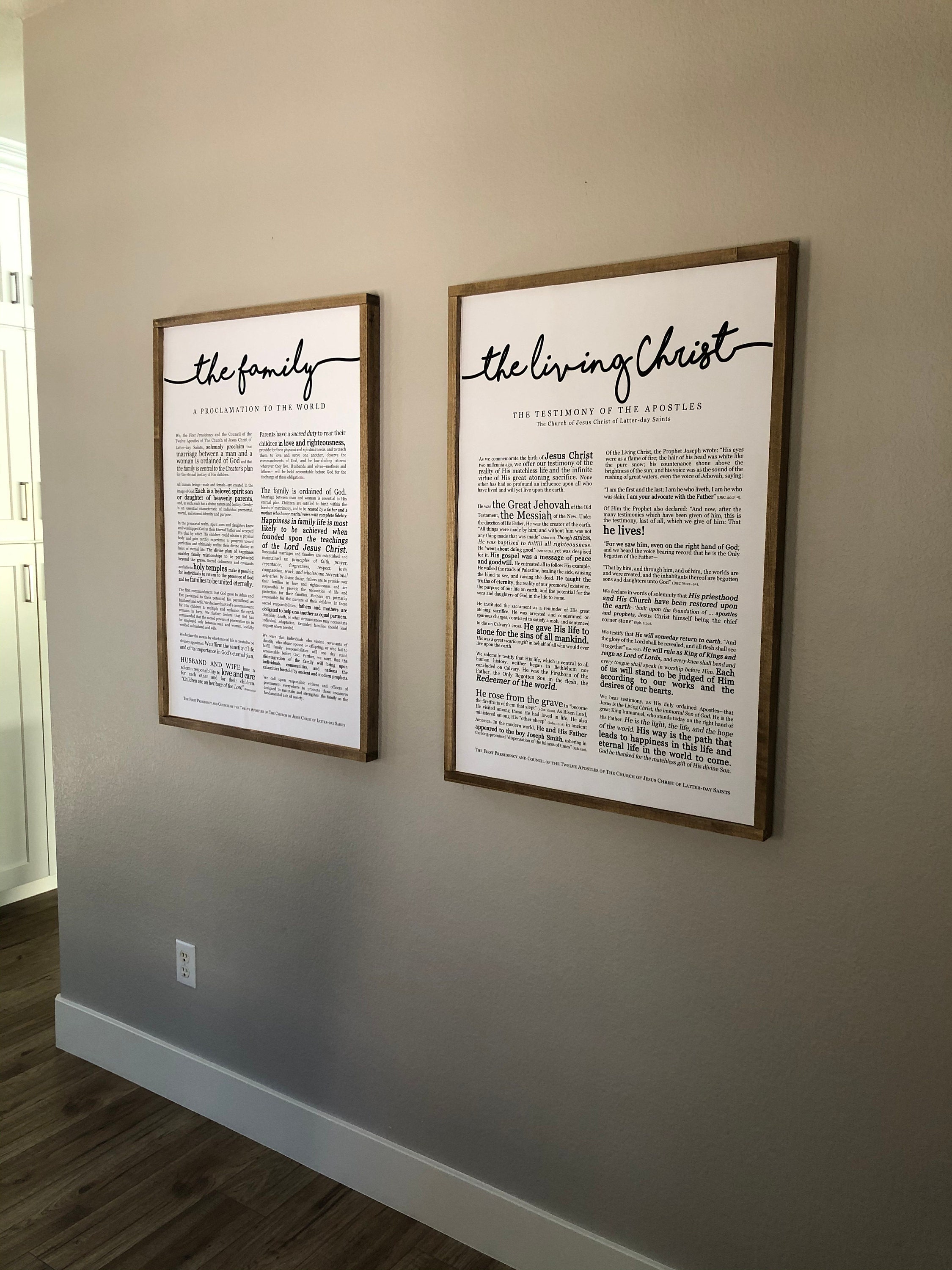 The Living Christ Print- on Premium Paper- Cursive Title- LDS