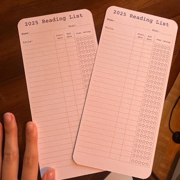 2025 Reading List Bookmark - Etsy