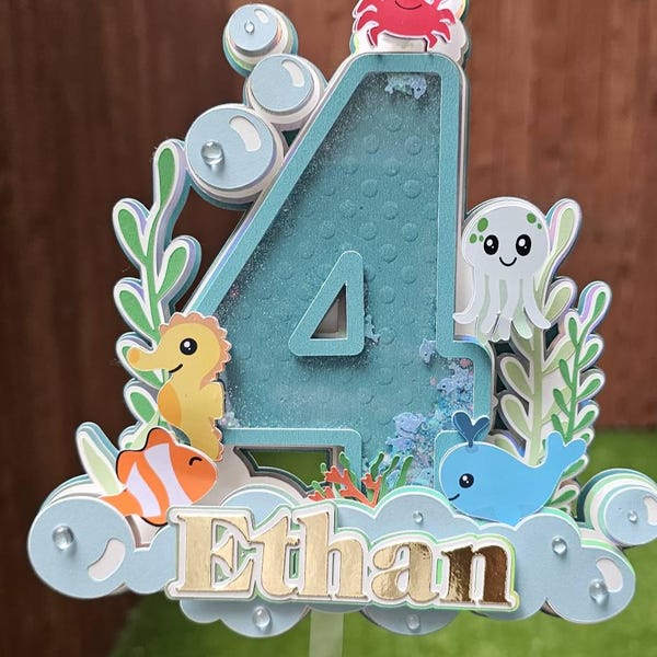 Tropical Birthday Topper, Summer Birthday Topper, Pool Party Cake ...