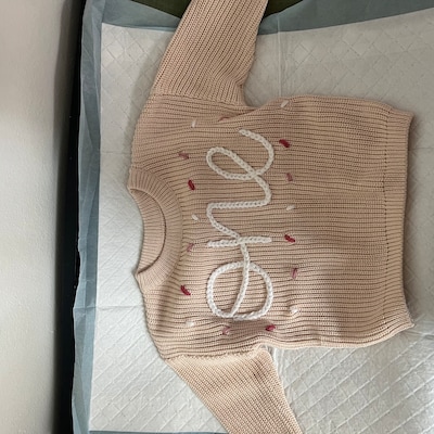 Personalized Hand Embroidered Baby and Toddler Birthday Sweater, One ...