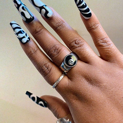 Chrome Swirls Silver Chrome Swirl French Tips chrome Change Available ...