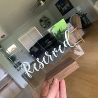 Acrylic Reserved Table Sign, Acrylic Wedding Signs, Minimalist Wedding ...