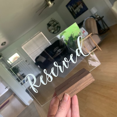 Acrylic Reserved Table Sign, Acrylic Wedding Signs, Minimalist Wedding ...