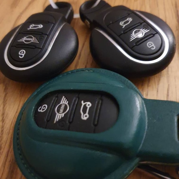 Mini Cooper Key Case - Handcrated Leather Key Fob Cover for Mini Cooper ...