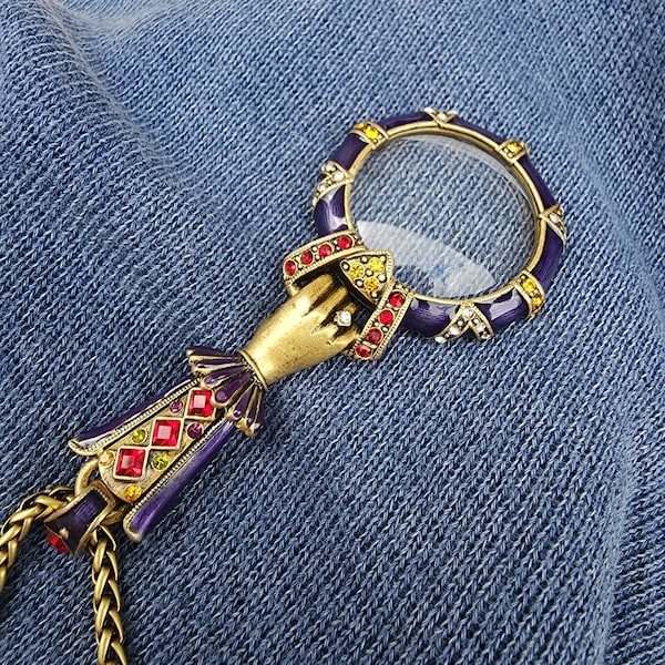 Art Deco Magnifying Glass Necklace: Renaissance Revival Lorgnette ...