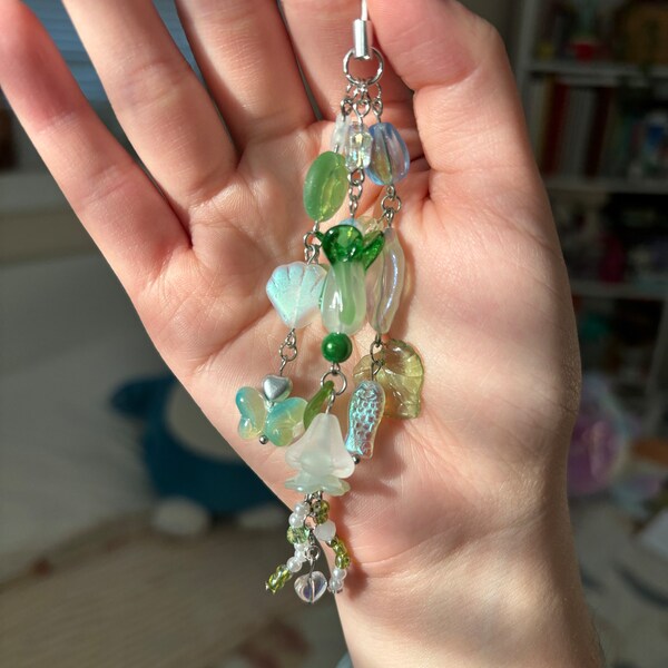 Mystical Ocean Jellyfish Beaded Charm Keychain Crab Fish Purple Pink ...