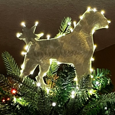 Boxer, Star, Dog Christmas Tree Topper, Wreath Decoration, Pet Memorial ...