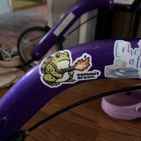 Commit Arson Cute Frog Sticker | Laptop Sticker | Water Bottle Sticker | Journal Sticker | Vinyl ...