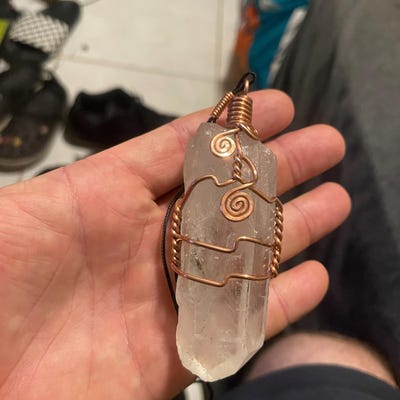 Amethyst Wire Wrap Wand Necklace, Handmade Copper Wire Wrap Jewelry ...