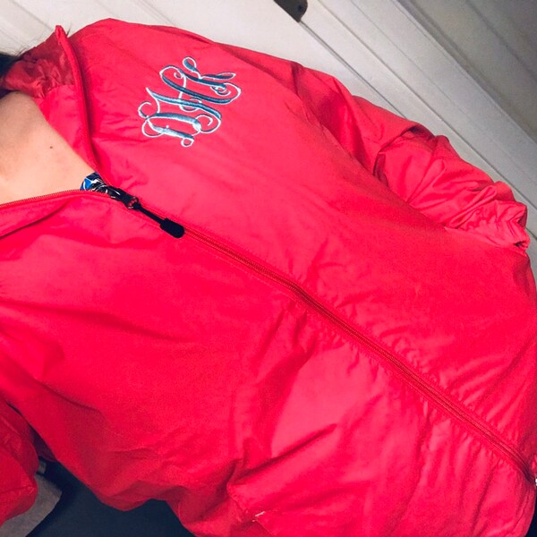 Monogrammed Rain Jacket Personalized Rain Coat Embroidered Jacket - Etsy