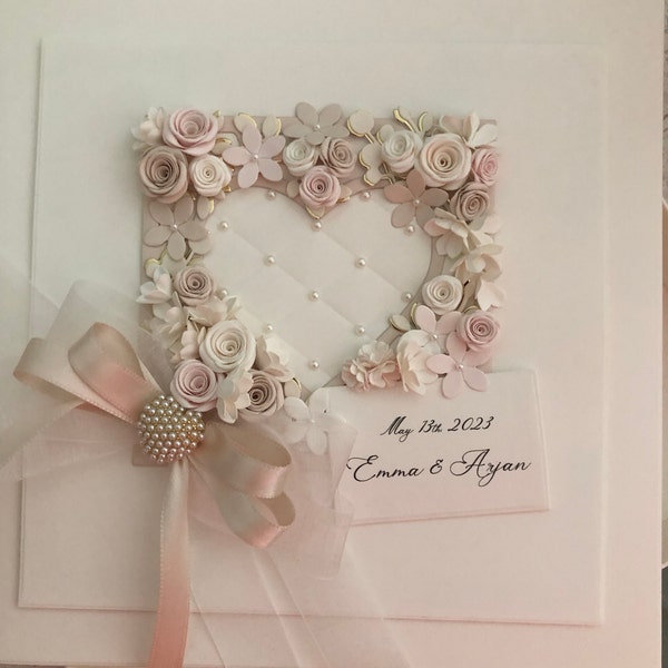 Luxury Handmade Personalized Boxed Wedding Card, Congratulations for ...
