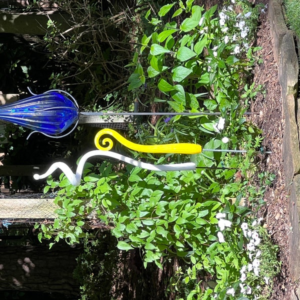 Hand Blown Glass Garden Art. 1 Garden Glass Sprout: Hand-made, Mouth ...