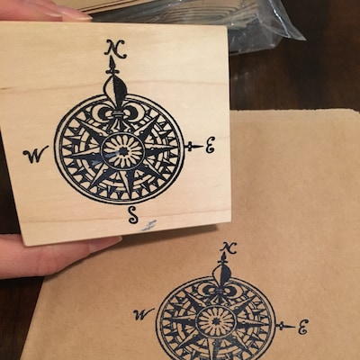 Fancy Map Compass Rose 892K Beeswax Rubber Stamps Unmounted - Etsy