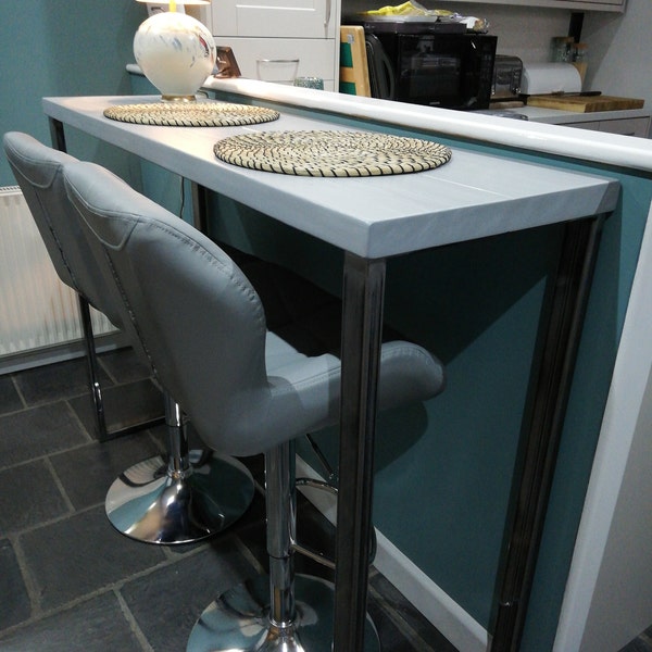 White Console Table, Hallway Table, Radiator Shelf, Rustic Hallway ...