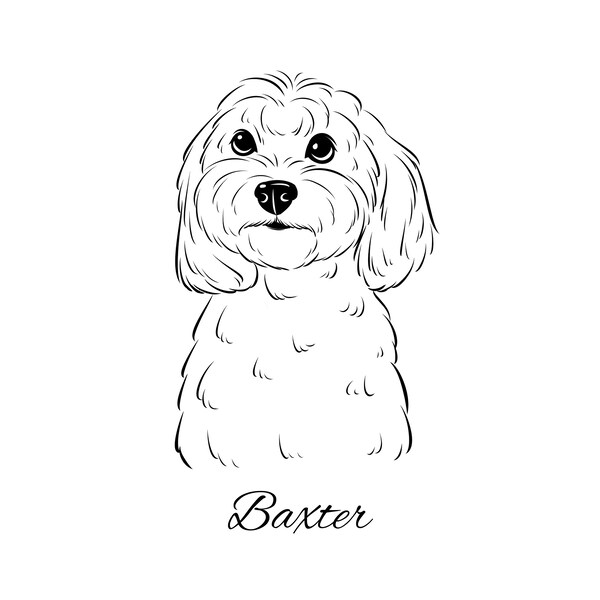 Custom Dog Outline, Dog Portrait INK, Pet Tattoo Commission, Line Art ...