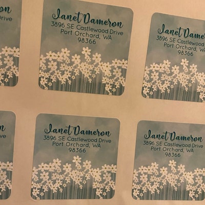 Blue Doodle Fish Label Under the Sea Address Labels Birthday Gift Label ...