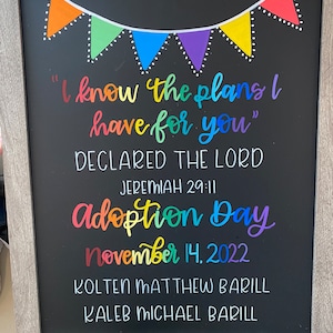 Hand Painted Adoption Sign, Adoption Day Sign for Photos, Custom ...