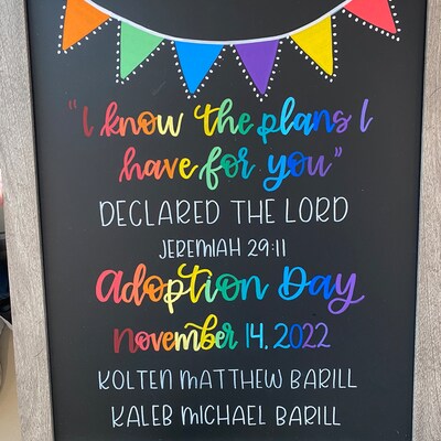 Hand Painted Adoption Sign, Adoption Day Sign for Photos, Custom ...