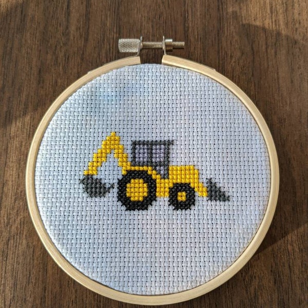 Backhoe - Modern Cross Stitch Pattern PDF (construction Equipment ...