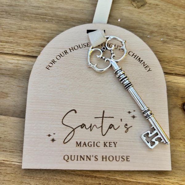 Santa’s Magic Key, Personalised Father Christmas Key, Engraved ...