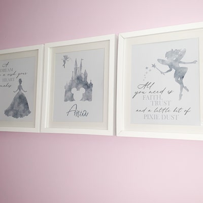 Personalised Princess Prints, Set of 3, Nursery Decor, Nursery Prints ...