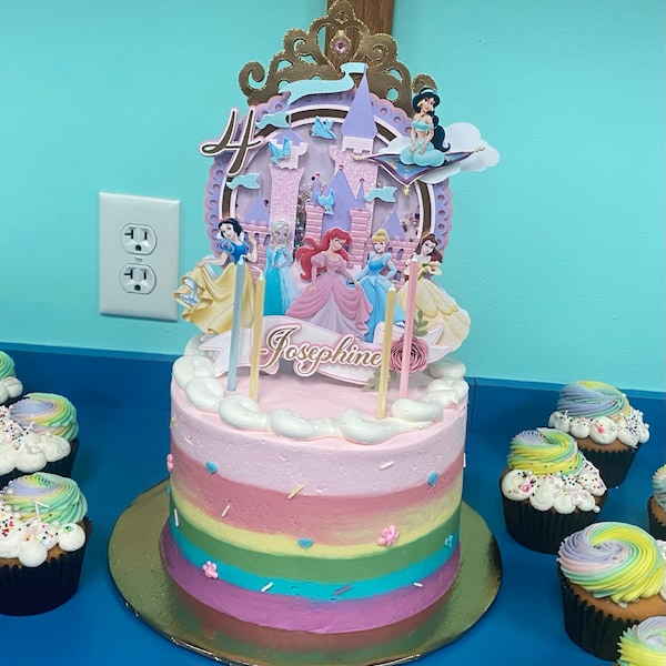 Princess Shaker Cake Topper Princess Cake Topper Princesses Cake Topper ...
