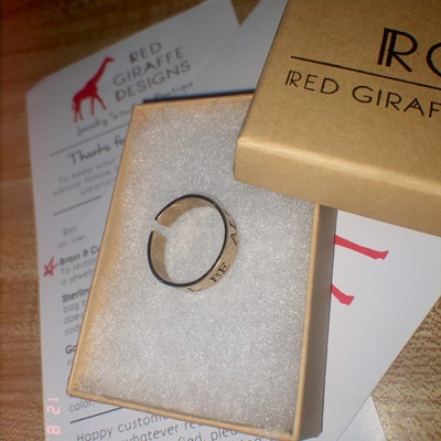 Customizable Ring 1/4 Band Personalized Brass Aluminum Copper ...