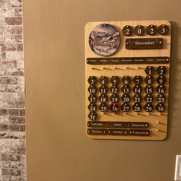 Wooden Perpetual Calendar for Kids,montessori Classroom, Homeschool ...