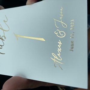 Fancy Frame Gold Foil Wedding Table Numbers Handmade - Etsy