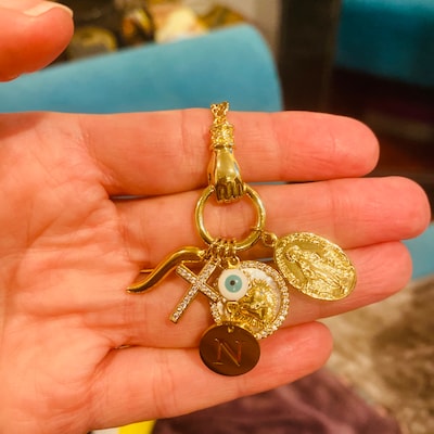 Malocchio Italian Horn Necklace Large Sized Hand Mano Cornuto - Etsy