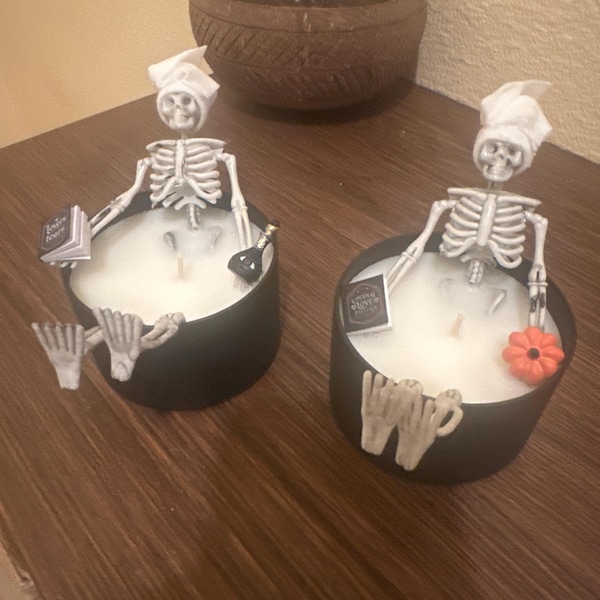Soaking My Skeleton Bones Skeleton Candle Bath Halloween Decor Soy ...