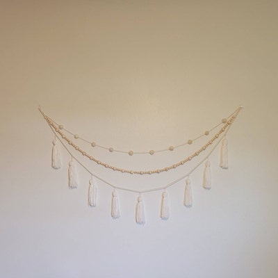 Neutral Boho Garland Decor Set of 3 / Dorm Wall Decor / Global Style ...