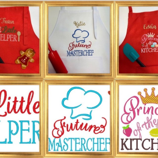 Kids apron kitchen awesome quotes - assorted sizes 4x4 and 5x7 machine ...