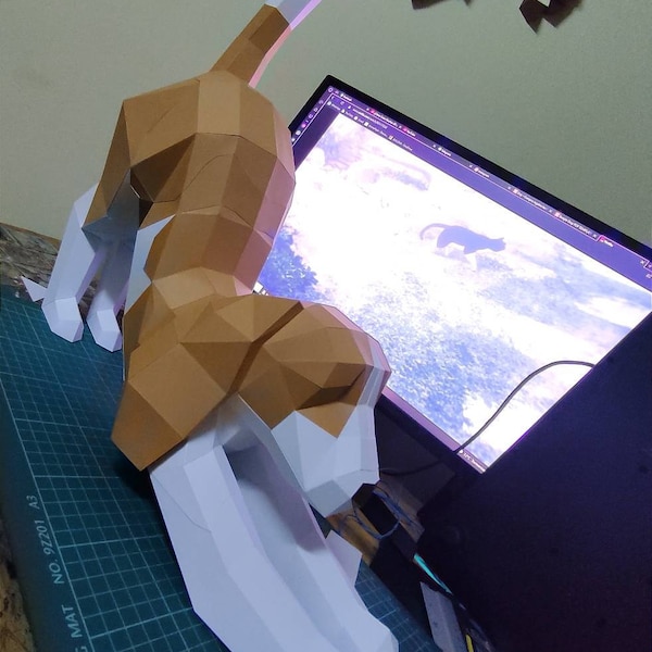 Bull Terrier Dog Model Animals Home Decor Diy PDF TEMPLATE Kit, Low ...