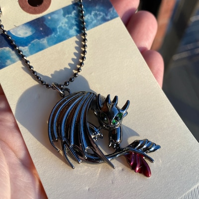 How to Train Your Dragon Toothless Pendant Necklace Unisex 2 Options - Etsy