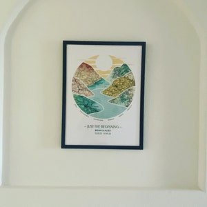 Personalized Journey Map™ Print: 2-8 Locations Mountain Wall - Etsy