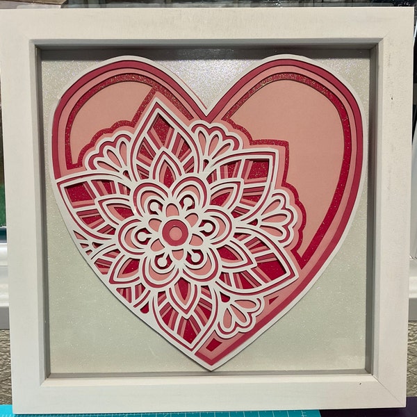 SVG: 3D/ Layered Heart. Heart Svg. Layered Heart Svg. Heart Mandala. 5 ...