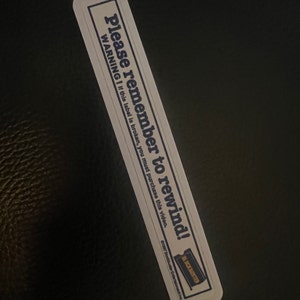 Please Remember to Rewind Blockbuster Video Rental VHS Vinyl Die-cut ...